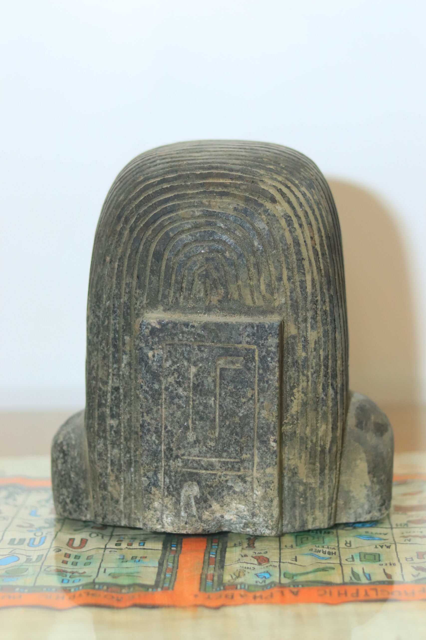 Hand-Carved Basalt Statue - Horus and Hathor Antique Replica - Taurathna